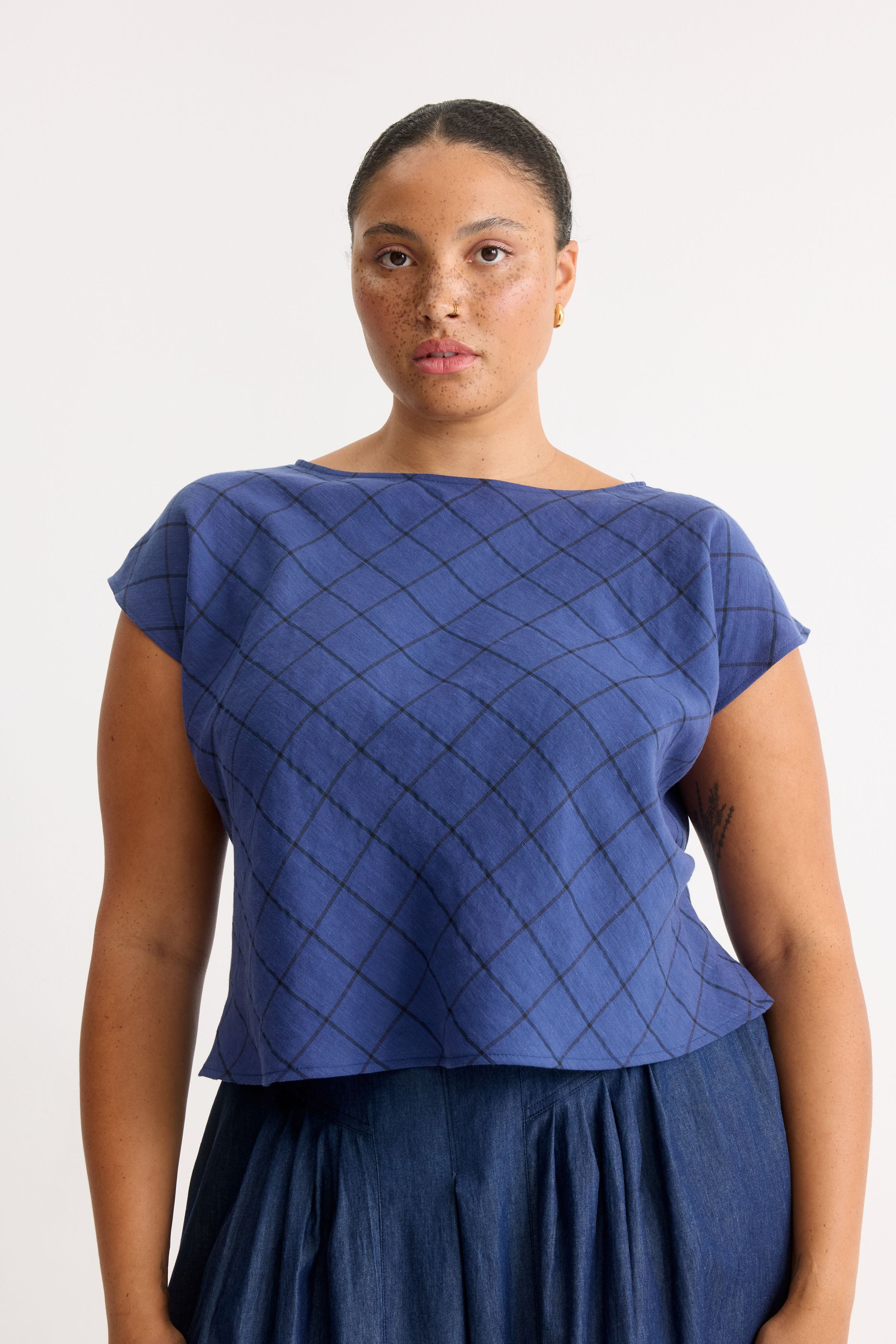 Bias Shell Tee - Midnight Grid – Kuwaii