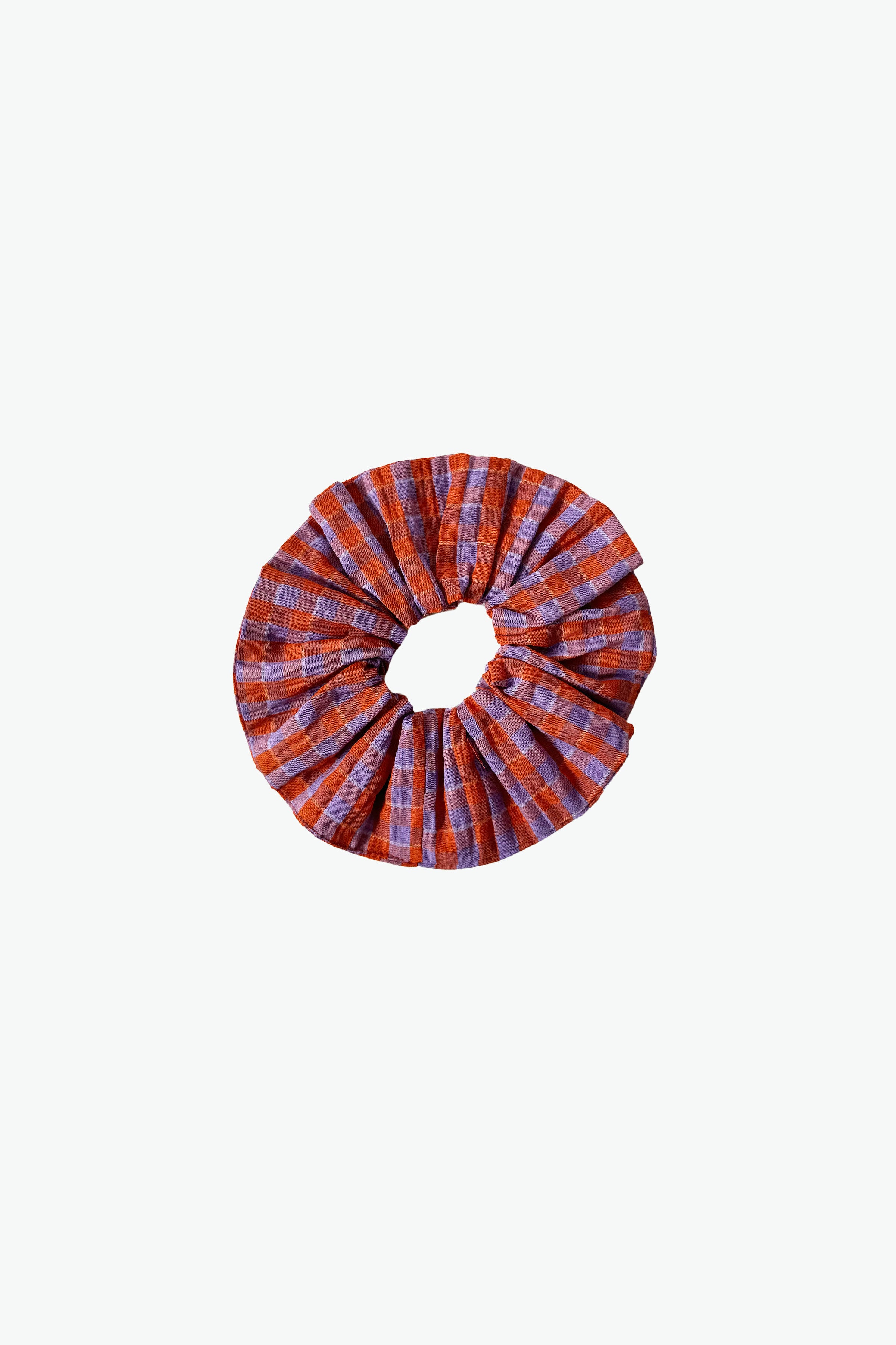 Kuwaii Medium Scrunchie - Purple Check